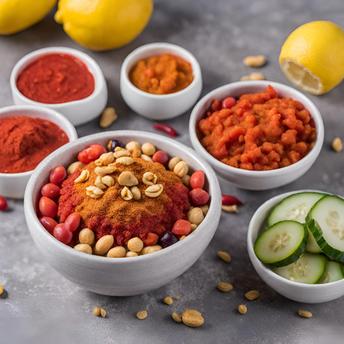 Botana mexicana con cacahuates enchilados y frutas deshidratadas ...
